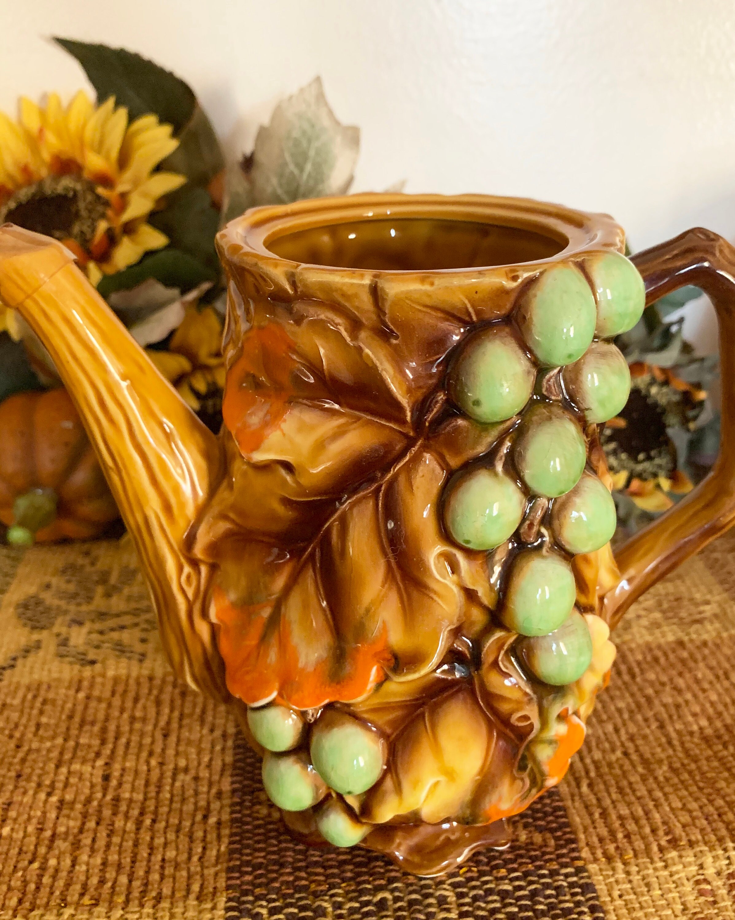 Inarco Japan "swirling Leaves" Teapot, Majolica, 1960s - Etsy
