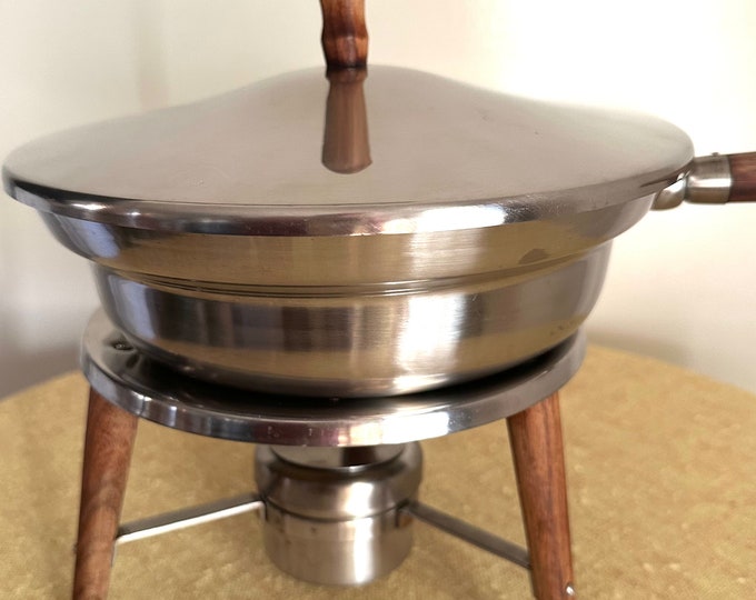 Vintage MCM Atomic Design Chafing Pans on Warming Stand, 1960s - Etsy