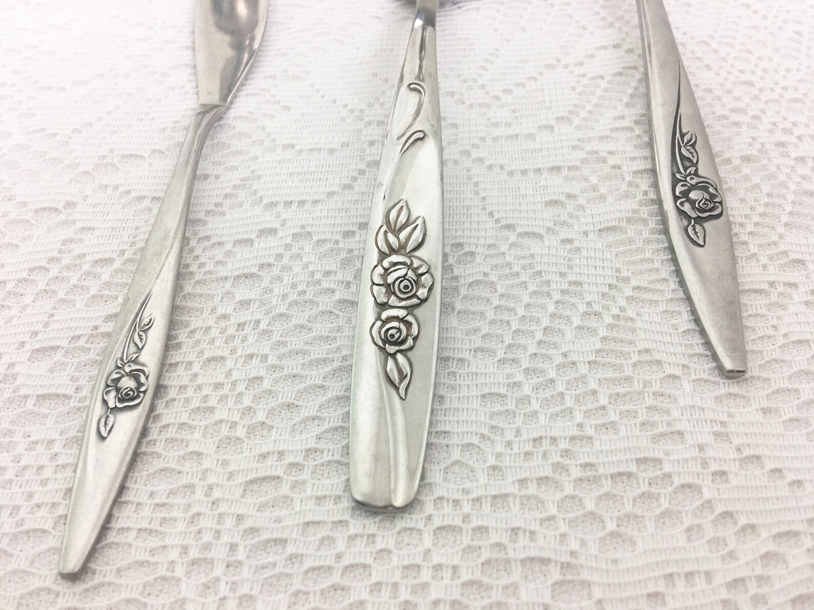 Vintage Oneidaware Twin Rose Serving Set 3 Piece - Etsy