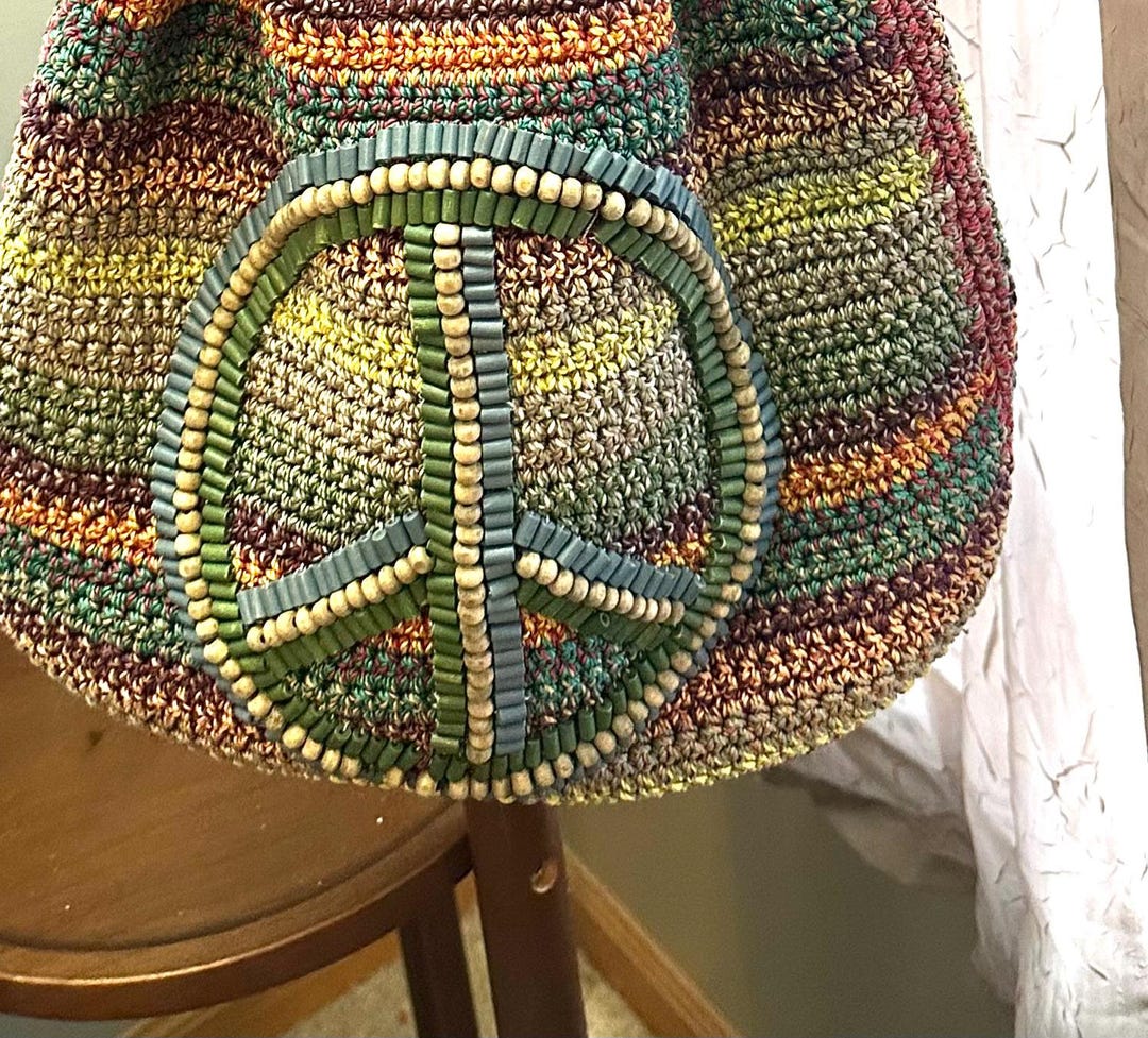 Vintage the SAC Large Multicolor Stripe With Peace Sign, 1990s - Etsy