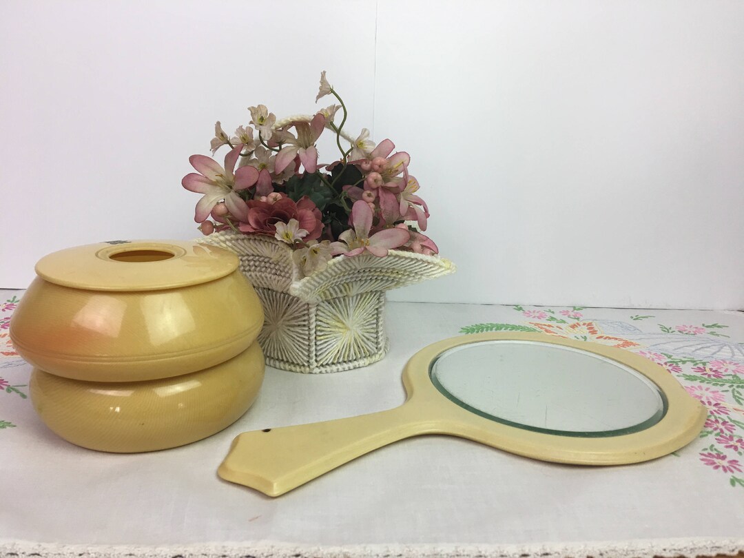 Vintage Art Deco Ivory Pyralin Celluloid Vanity Set, 1920s - Etsy