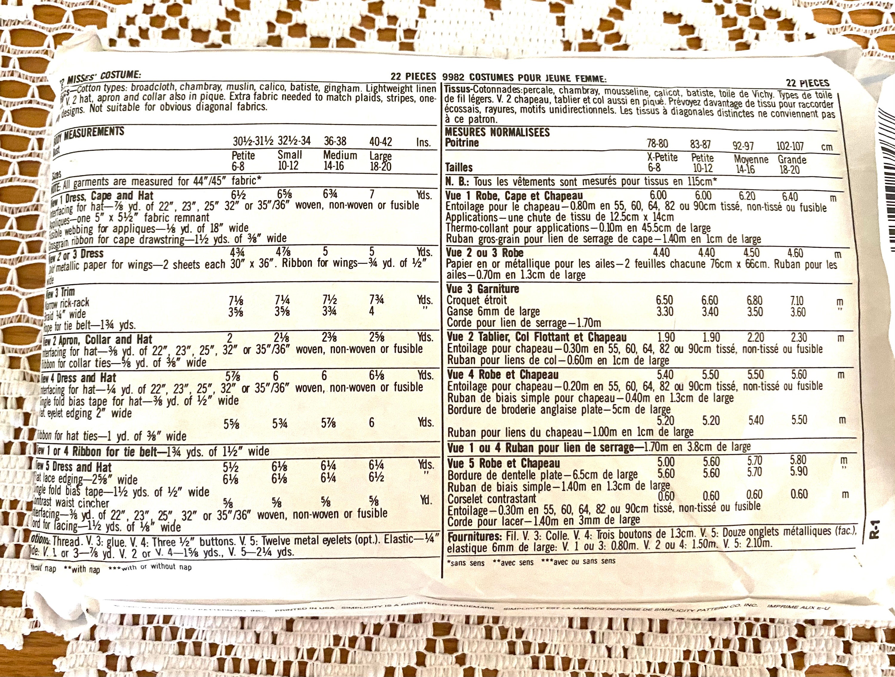 Simplicity Costume Pattern 9982 From 1995 Adult Sizes S-L | Etsy