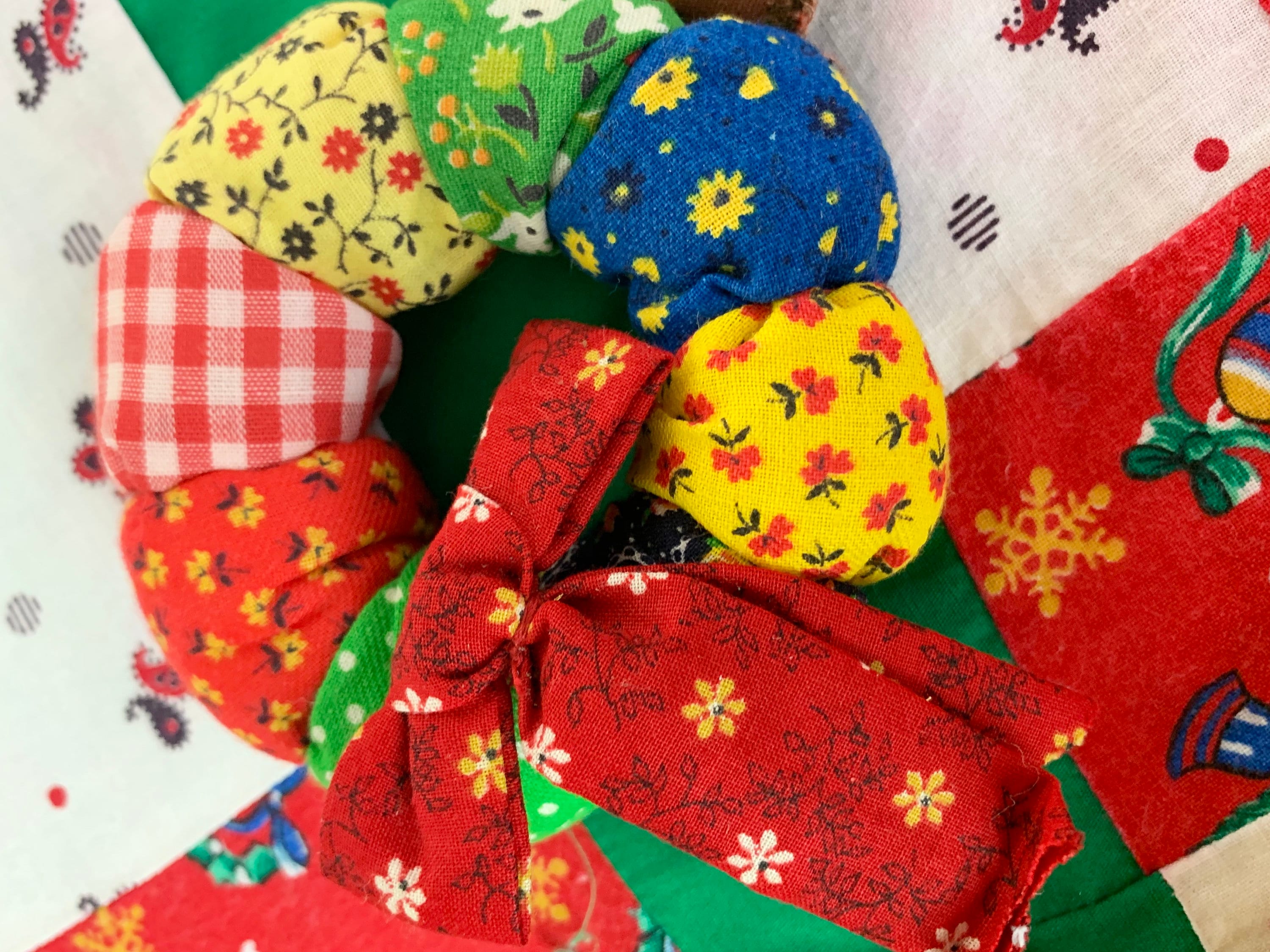 Vintage Handmade Calico Ornaments Set of 9 - Etsy