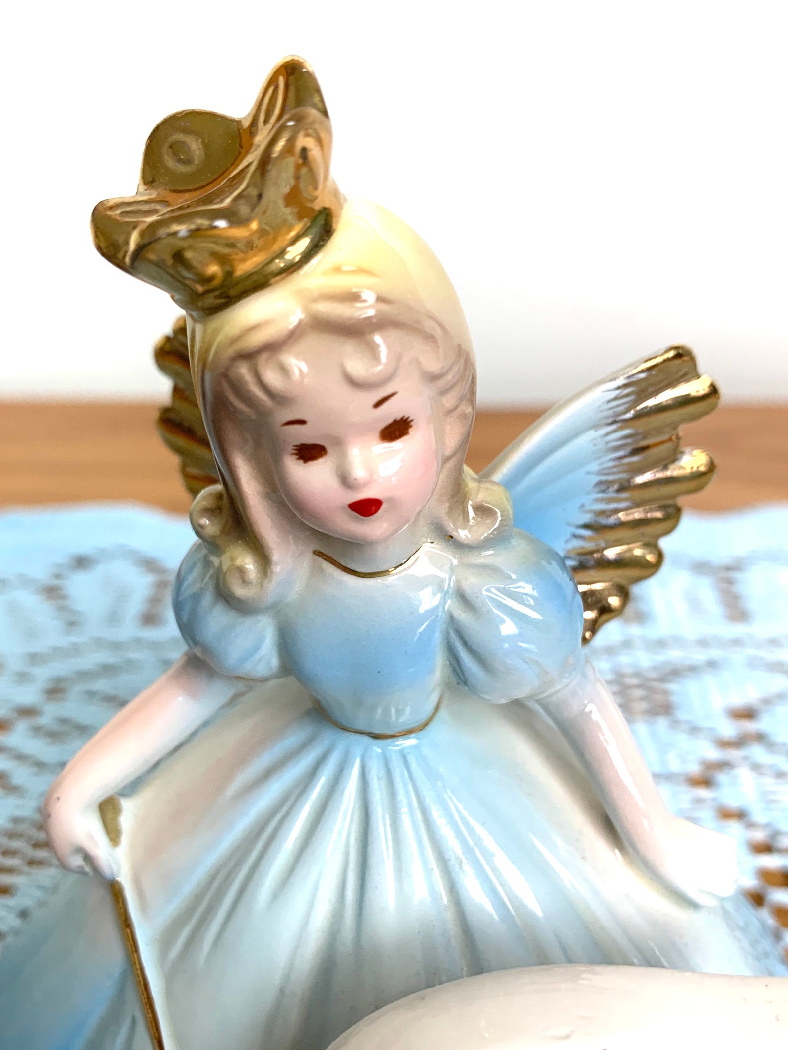 Vintage Blue Princess Angel 9th Birthday Figurine, Josef Original ...