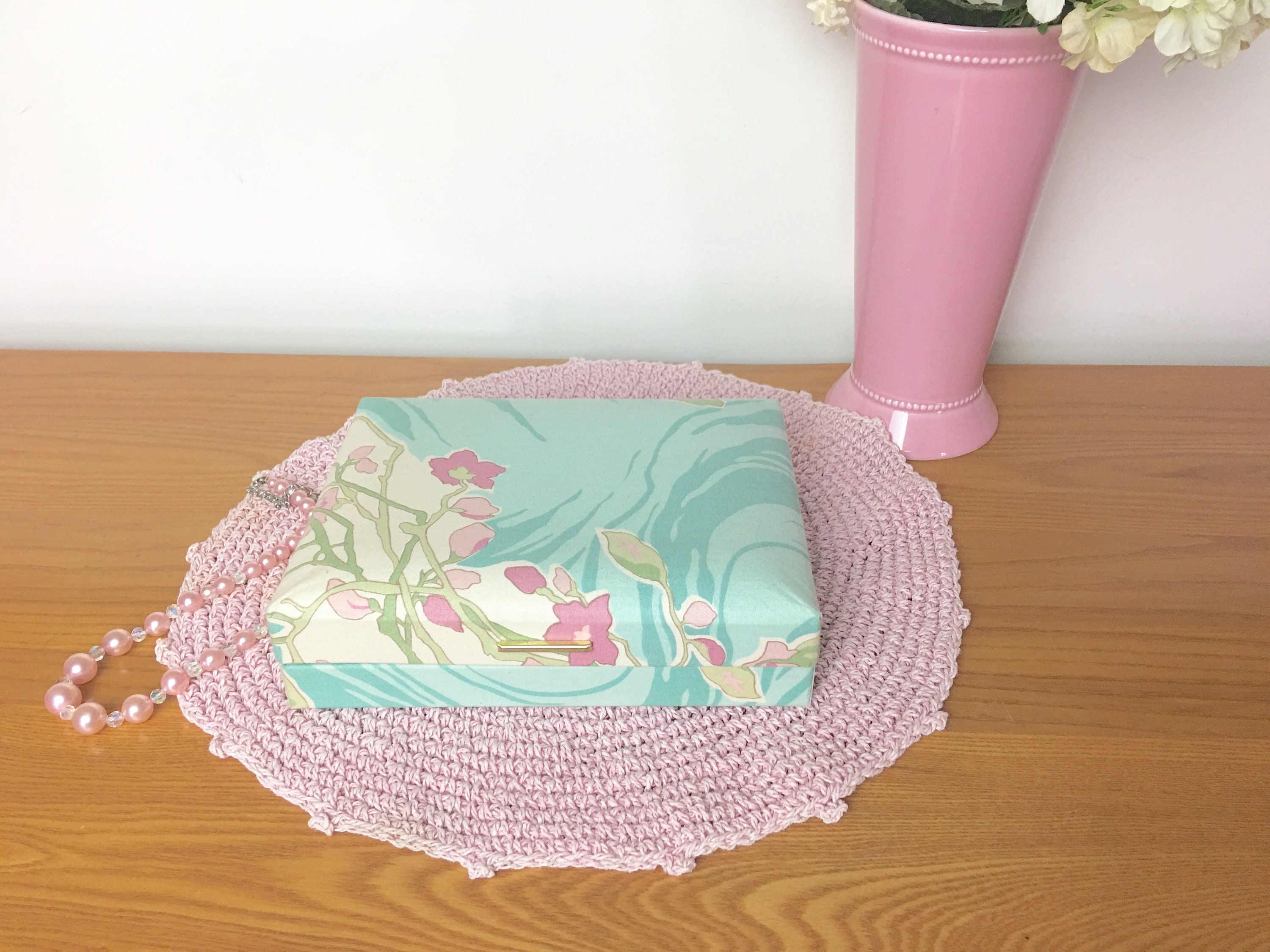 Vintage Fabric Jewelry Box 12 Compartment | Etsy