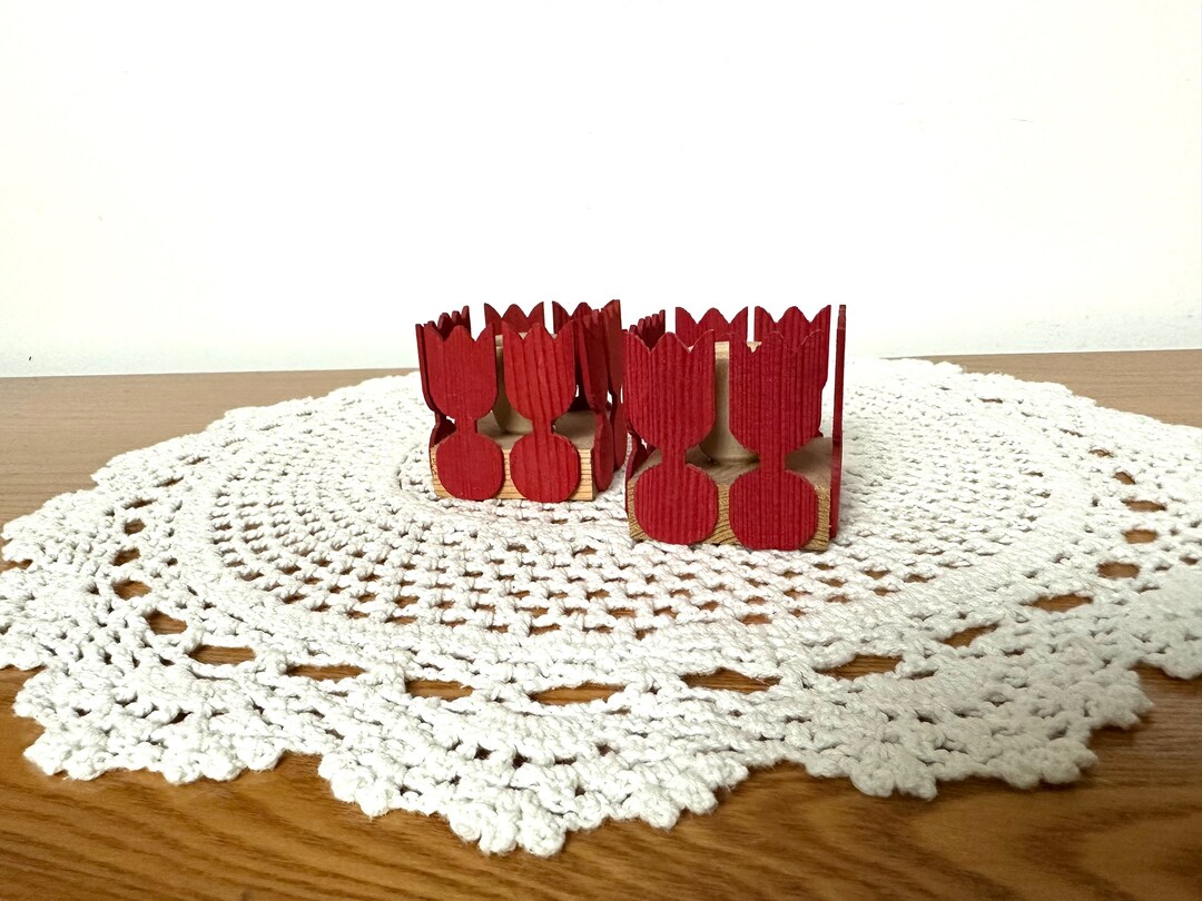Swedish Wood Candleholders, Tulip Shape, Set of Two - Etsy