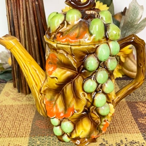 Inarco Japan "swirling Leaves" Teapot, Majolica, 1960s - Etsy