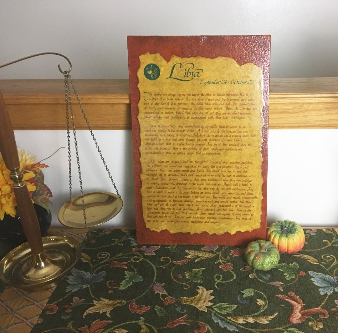 Vintage Zodiac Sign Libra, Decopauge on Wood - Etsy