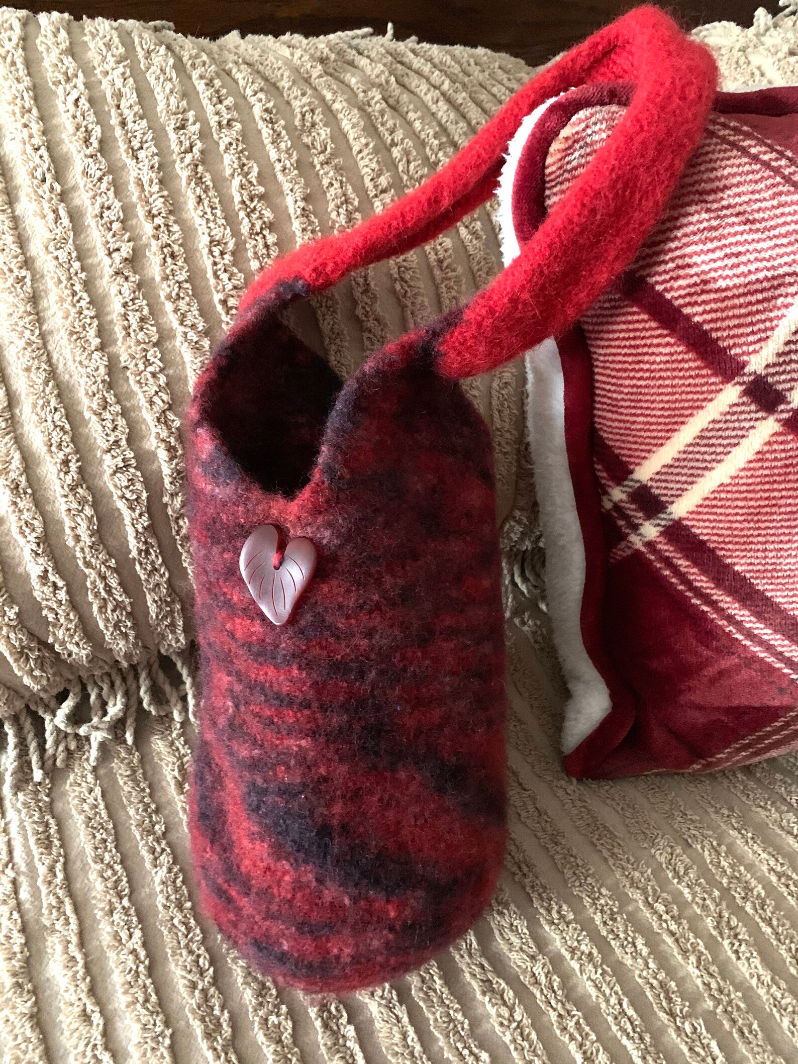 Red Felted Wool Shoulder Bag - Etsy