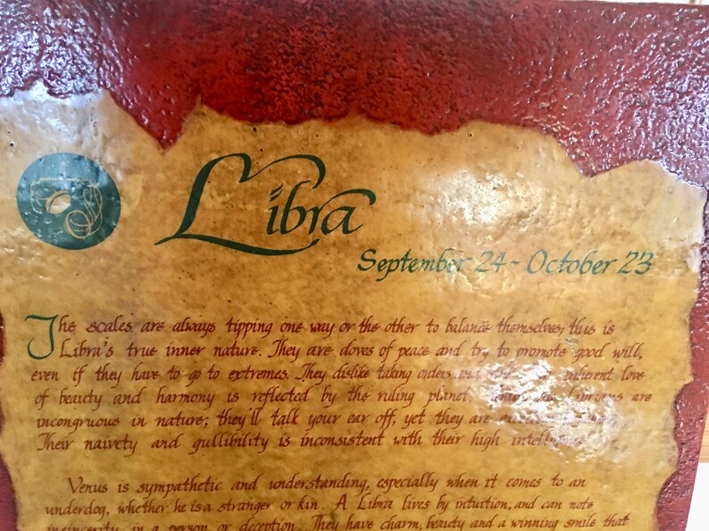Vintage Zodiac Sign Libra, Decopauge on Wood - Etsy