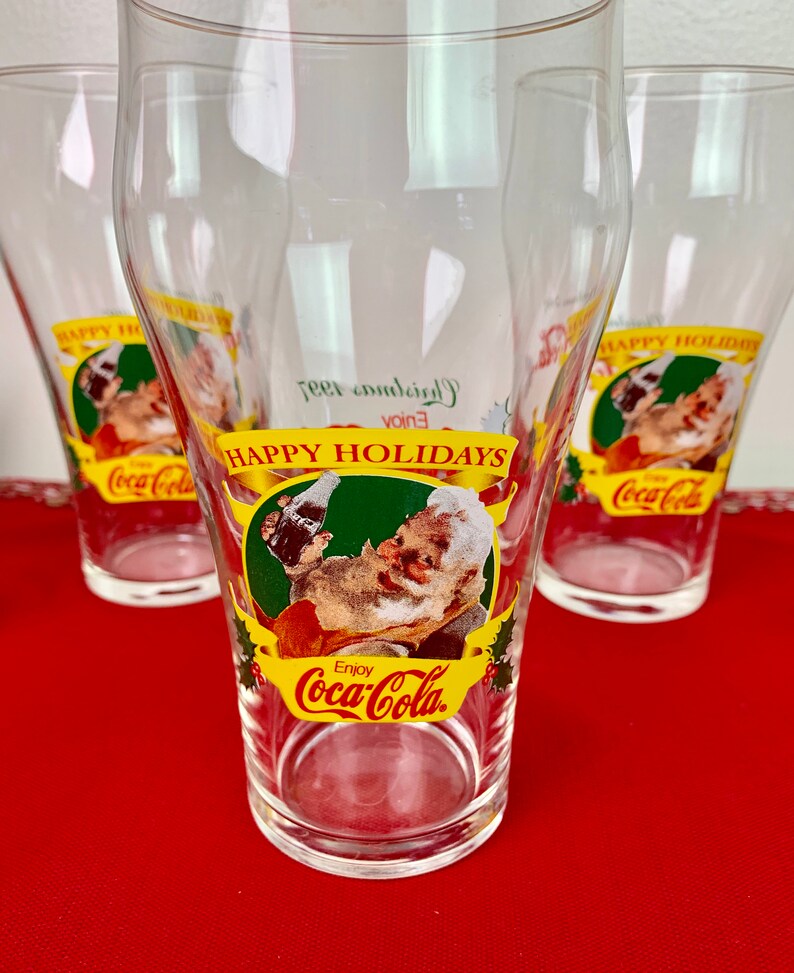 Santa Coca-cola Drinking Glasses, Set of 5, 1997 - Etsy