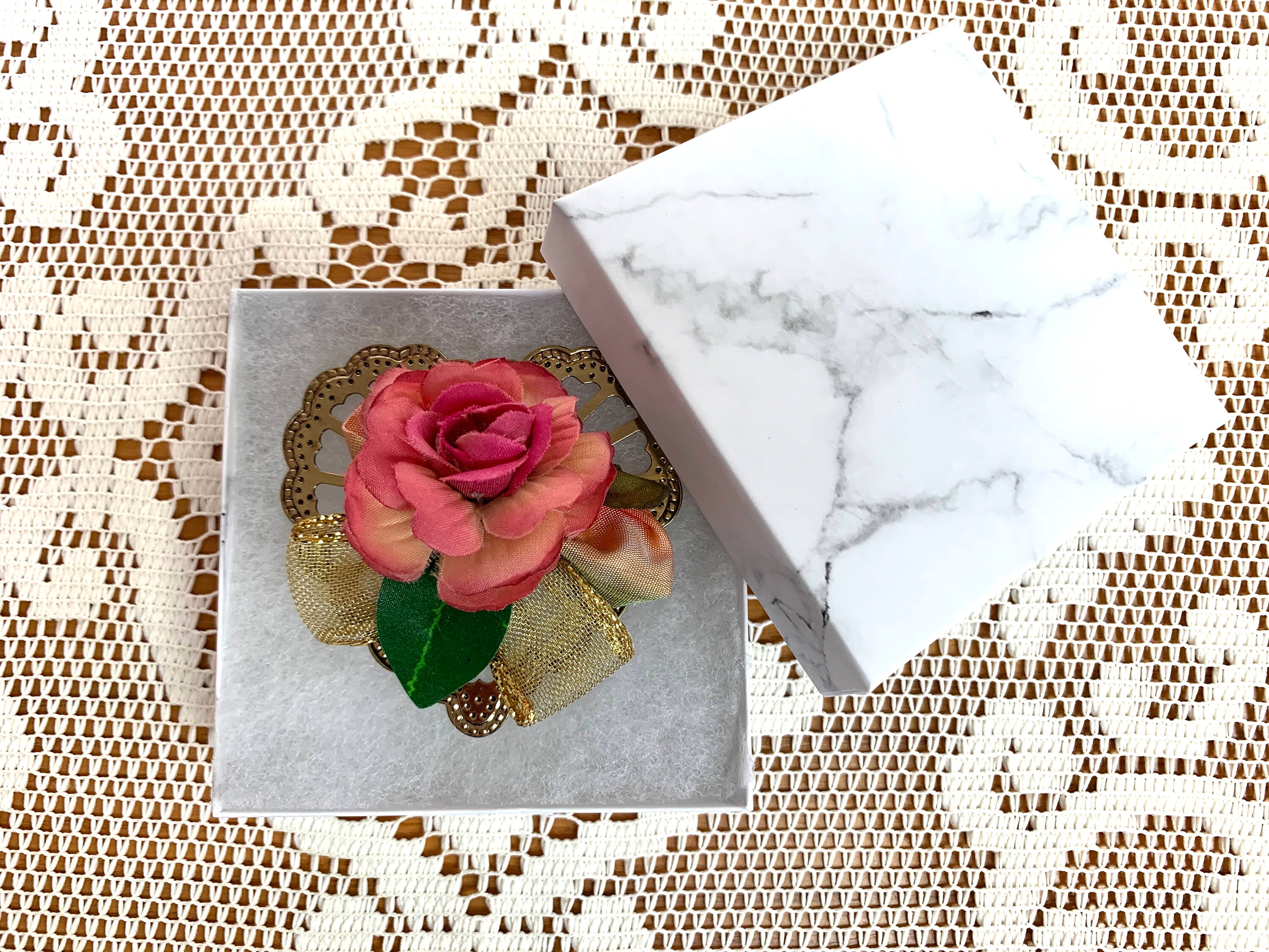 Pink Roses Scarf with Matching Pink Rose Brooch | Etsy