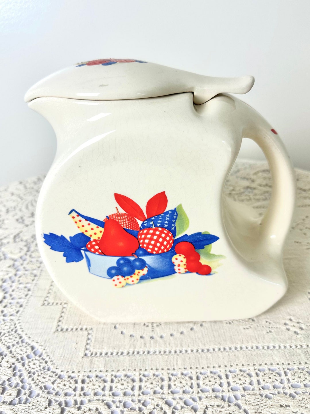 Vintage Calico Fruit Water Pitcher, 1950s, Made in USA - Etsy
