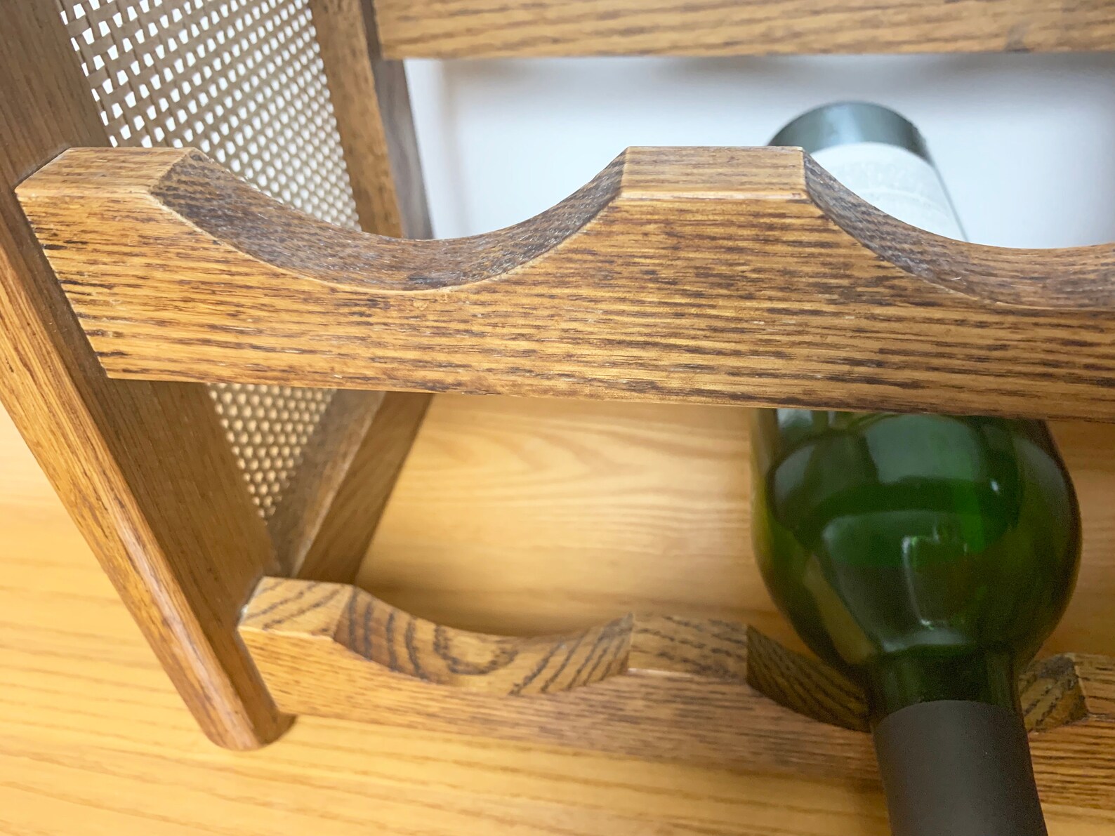 Vintage Wood and Wicker Wine Rack 1960s | Etsy