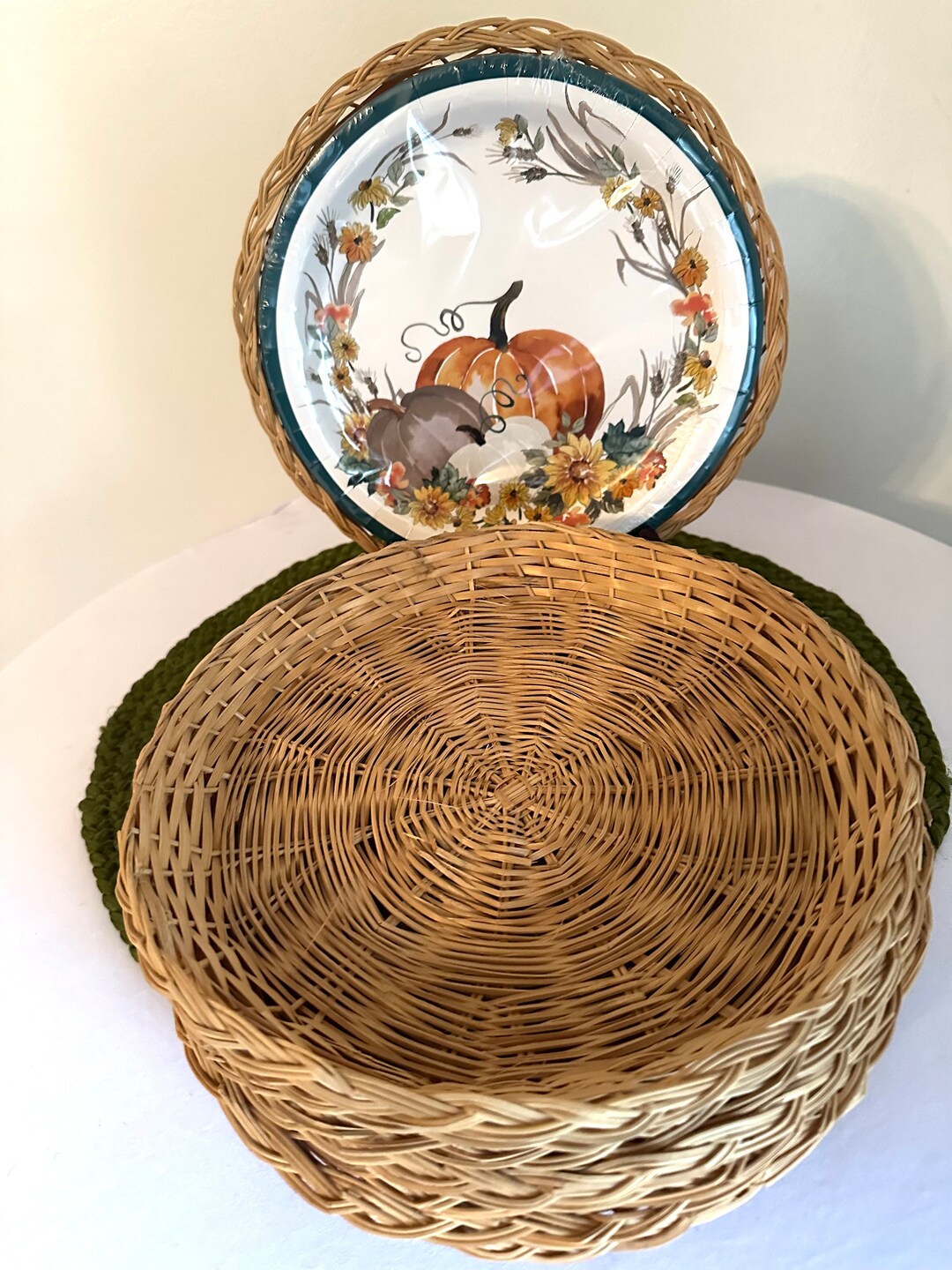 Wicker Plate Holders, Set of 8 - Etsy