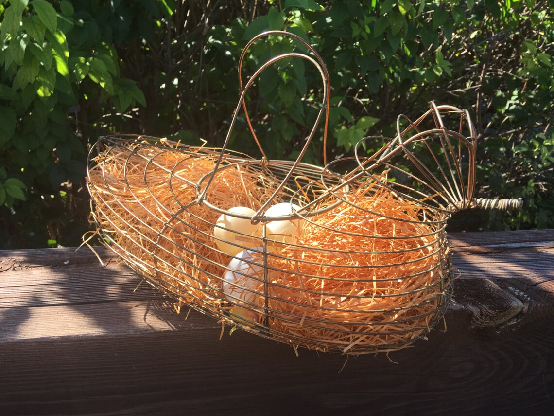 Large Vintage Wire Chicken/egg Basket, 1950s - Etsy