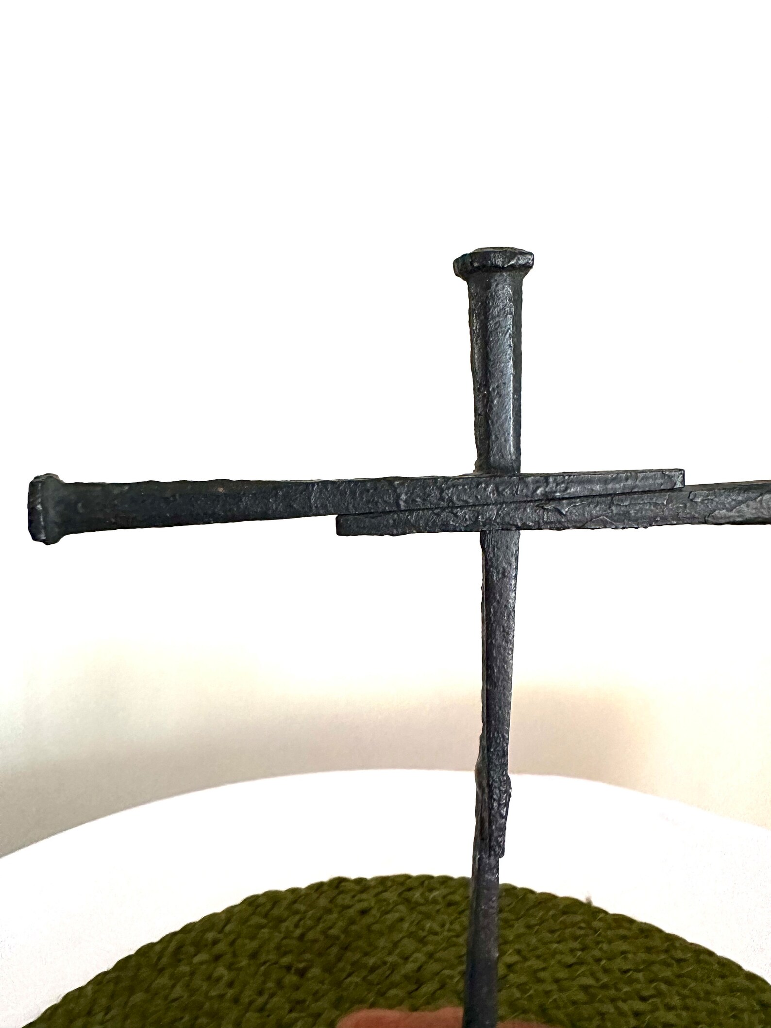 Vintage Nail Spikes Cross in Wood Slab - Etsy