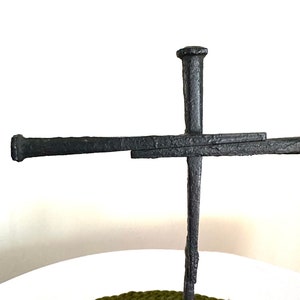 Vintage Nail Spikes Cross in Wood Slab - Etsy