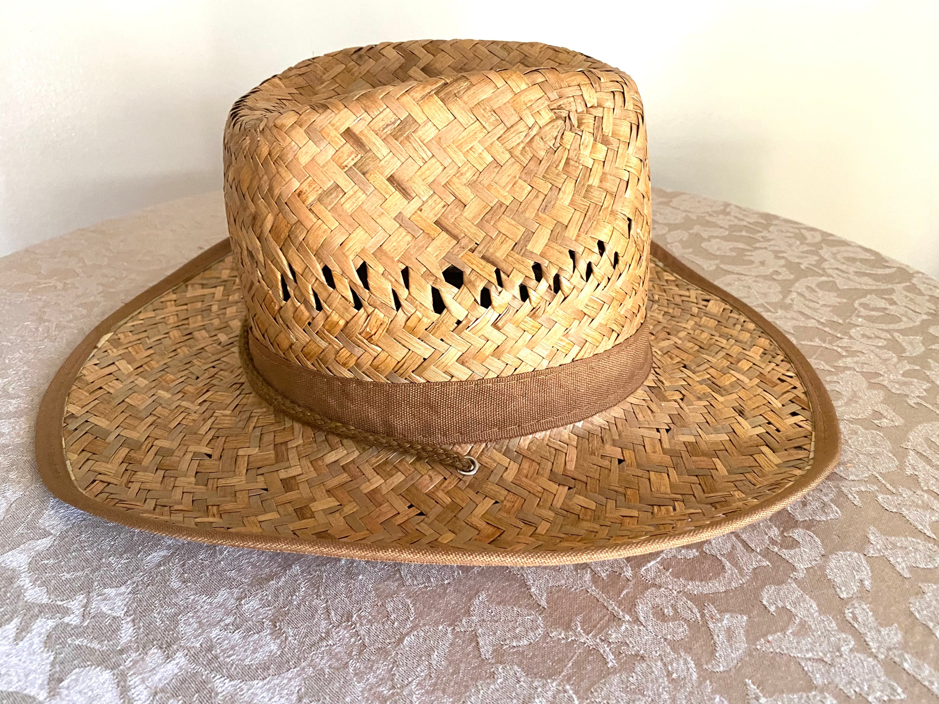 Vintage Western Woven Palm Hat, Size L - Etsy