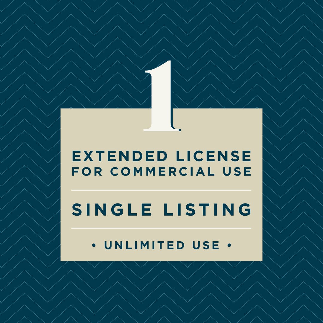 One Extended Commercial License // Individual Listing // for Commercial ...