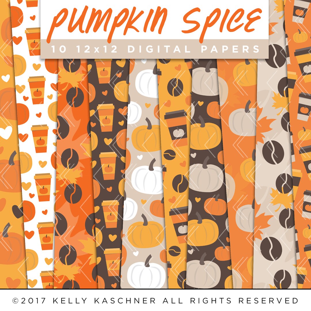 Pumpkin Spice Collection Digital Papers // Fall Autumn Coffee Planner ...