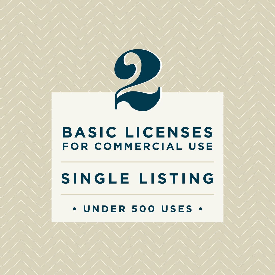 Two Basic Commercial Licenses Bundle // Individual Listing // for ...