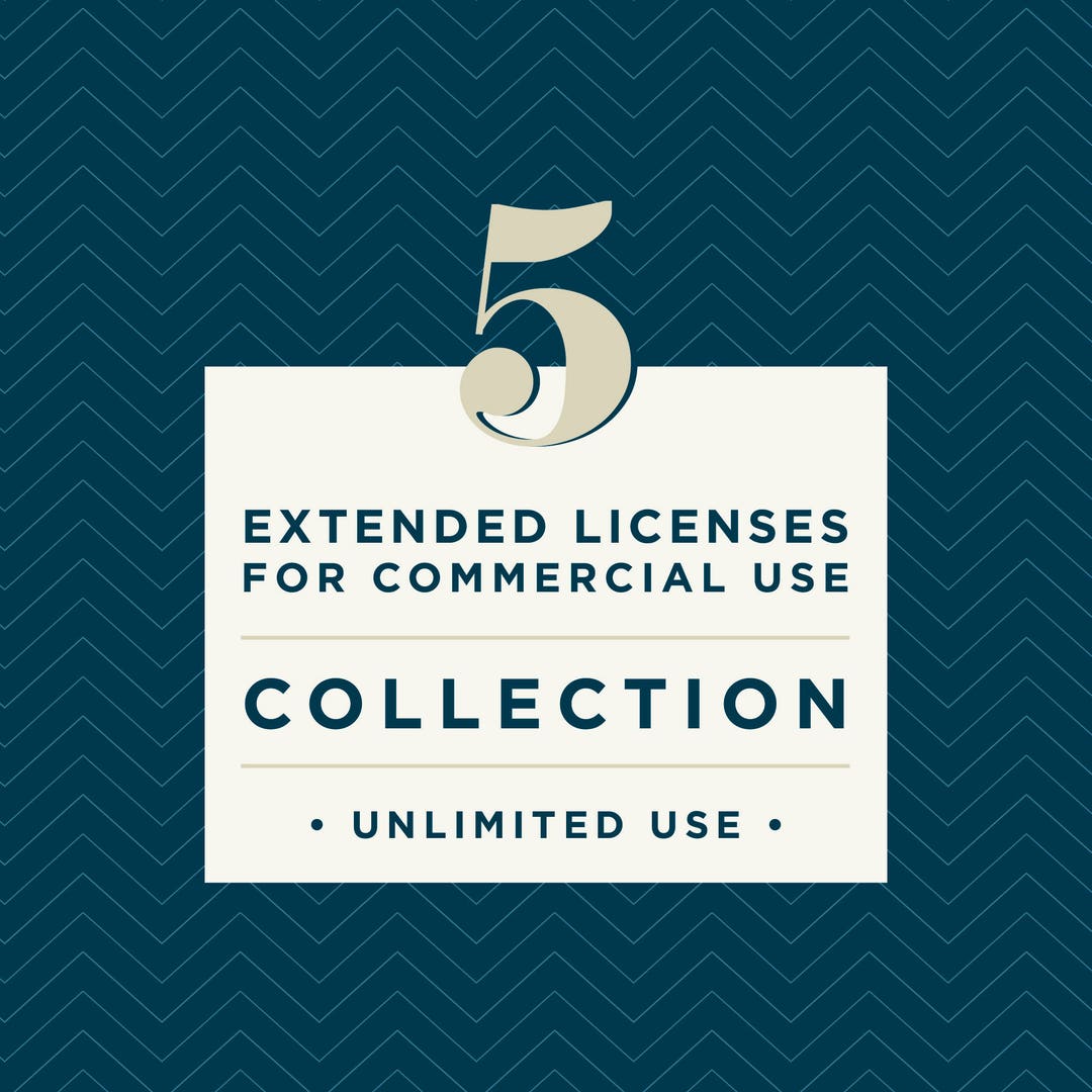 Five Extended Commercial Licenses Bundle // Collection // for ...
