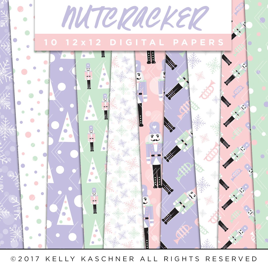 Nutcracker Collection Digital Papers // Nutcracker Christmas Holiday ...