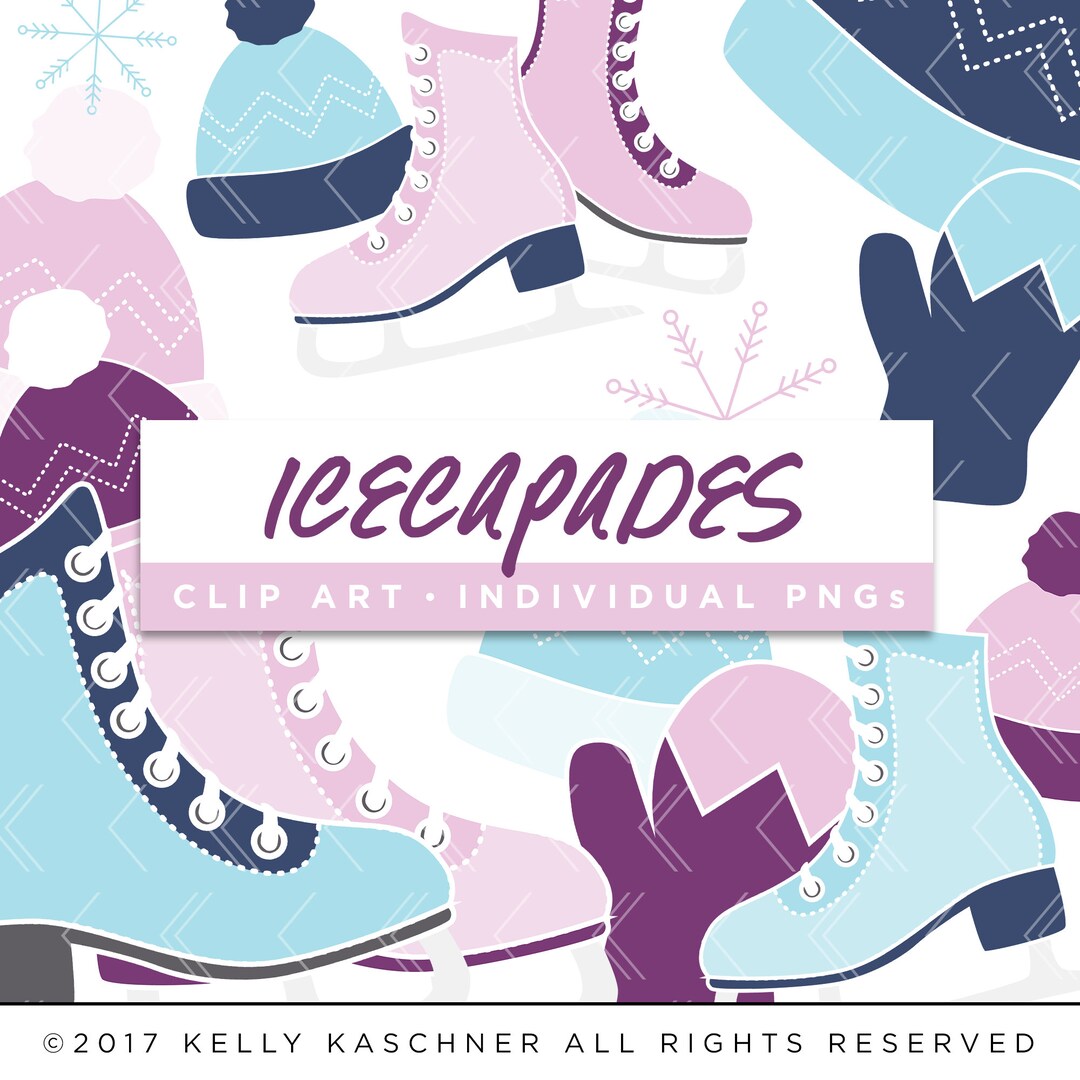 Icecapades Collection Clip Art // Ice Skate Mitten Hat Winter Planner ...