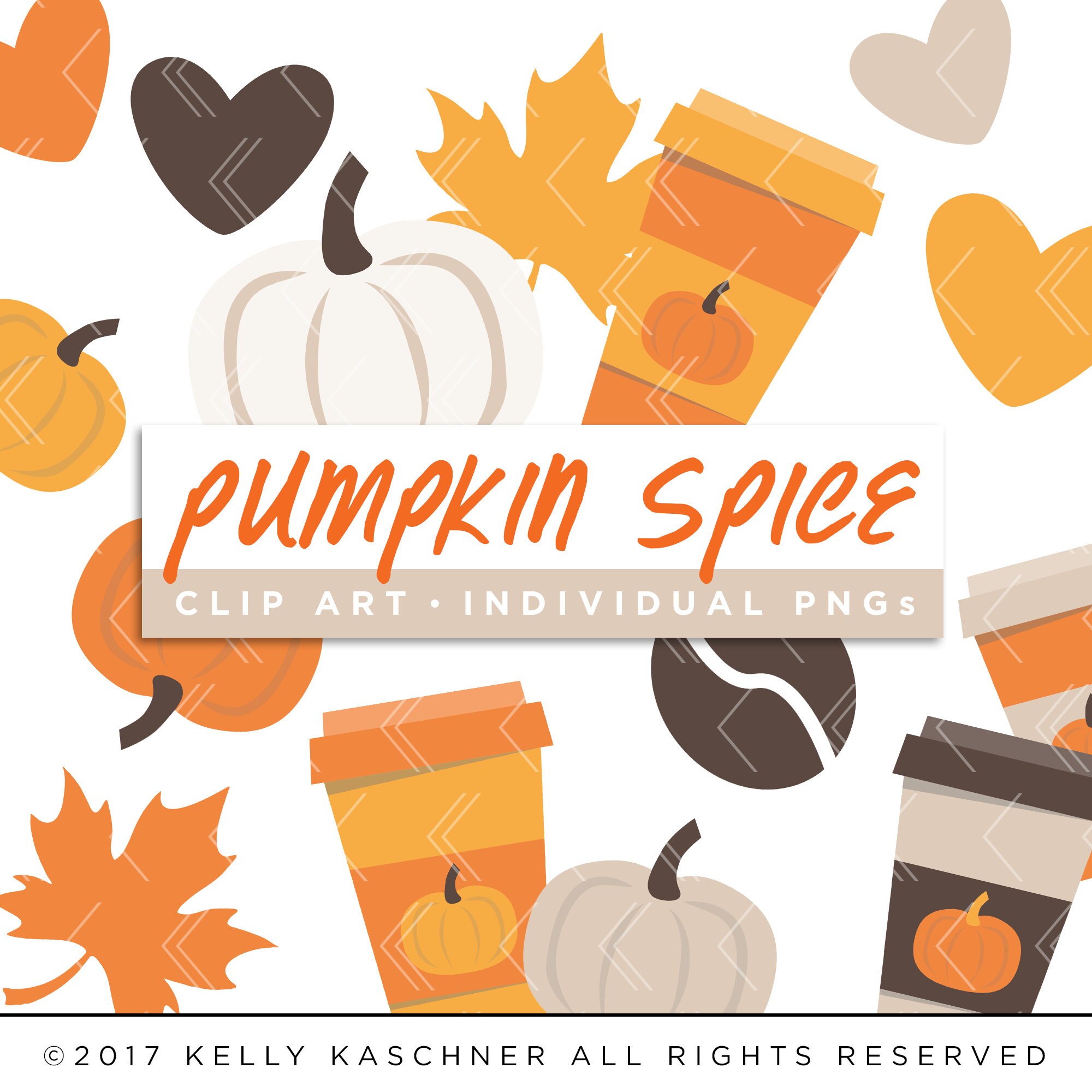 Pumpkin Spice Collection Clip Art // Fall Autumn Coffee Planner ...