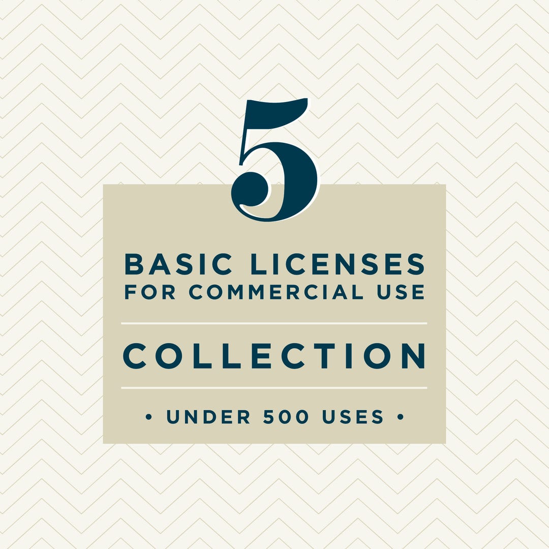 Five Basic Commercial Licenses Bundle // Collection // for Commercial ...
