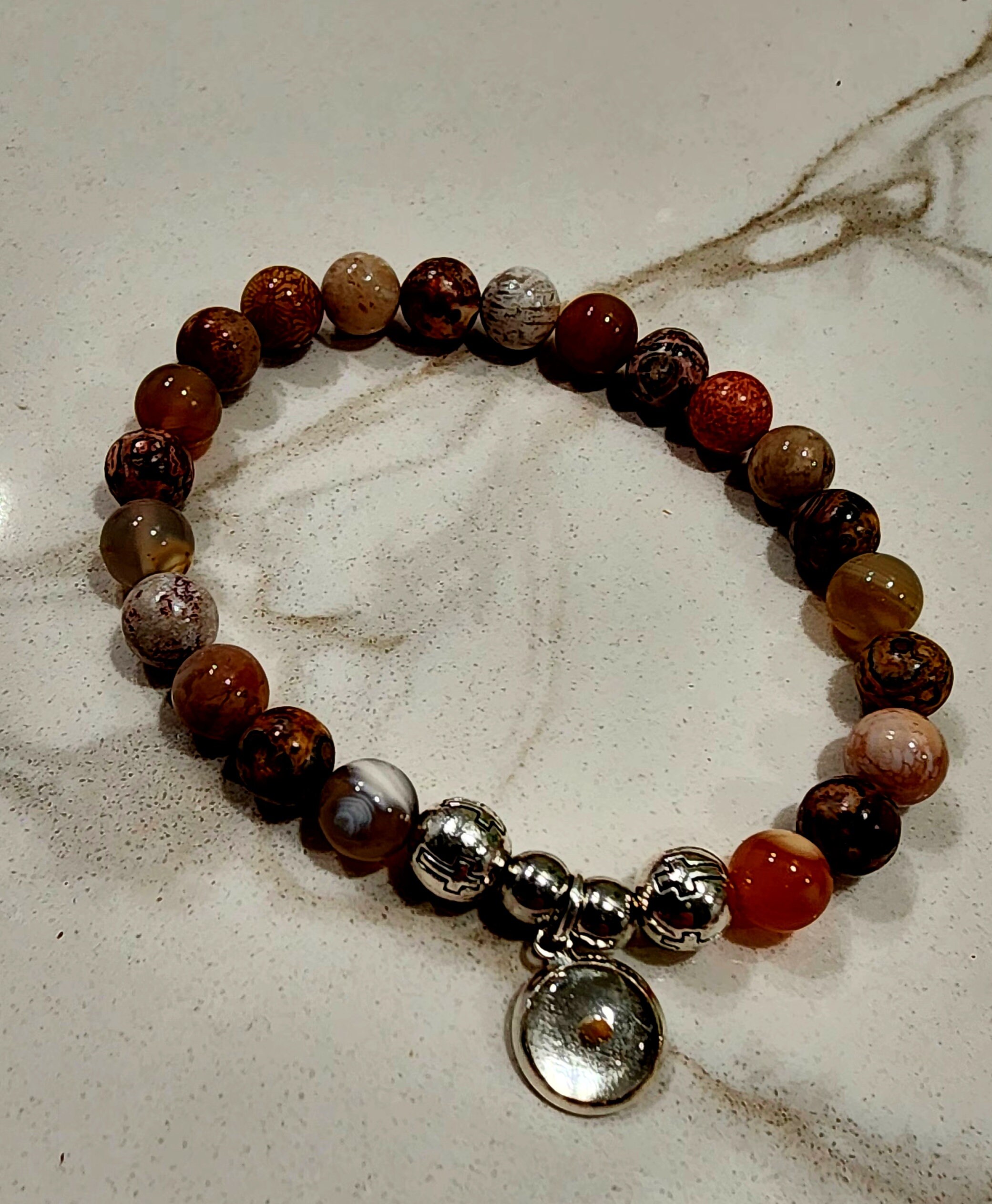 Mustard Seed Beaded Spirital Jasper/agate Bracelet - Etsy