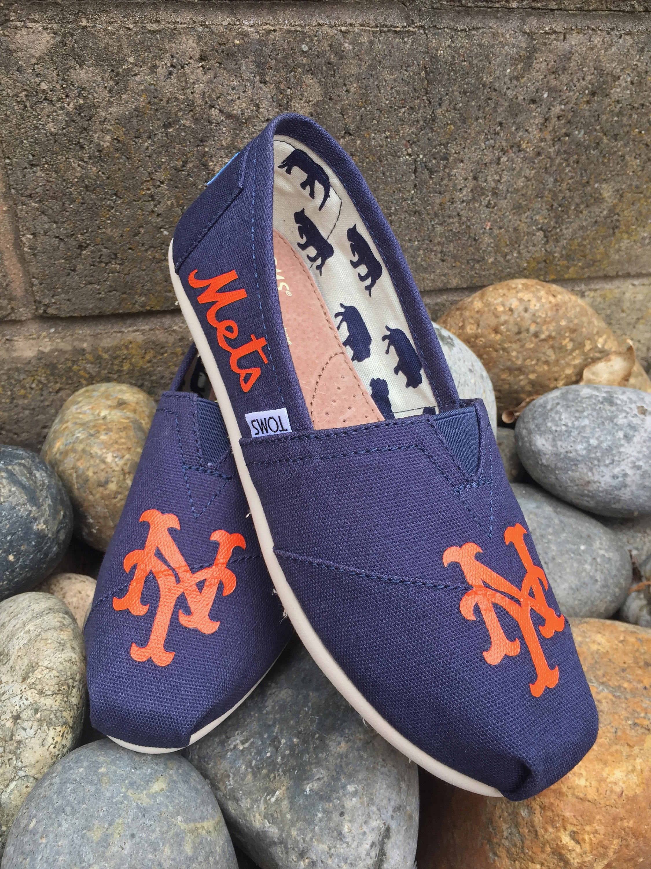 MLB Logo Painted TOMS Shoes Baseball - Etsy