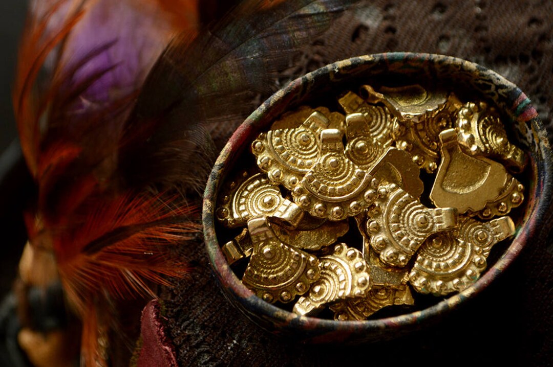 5 Tribal Fan Solid Brass Charms. 16 Mm. Lovely for Macrame, Wire ...