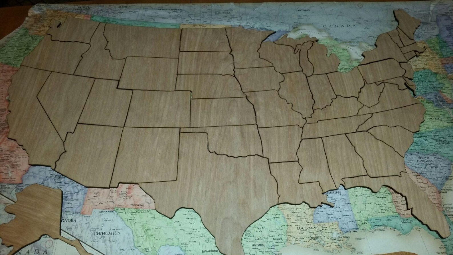 Marking Maps United States USA Wooden Photo Collage Travel - Etsy