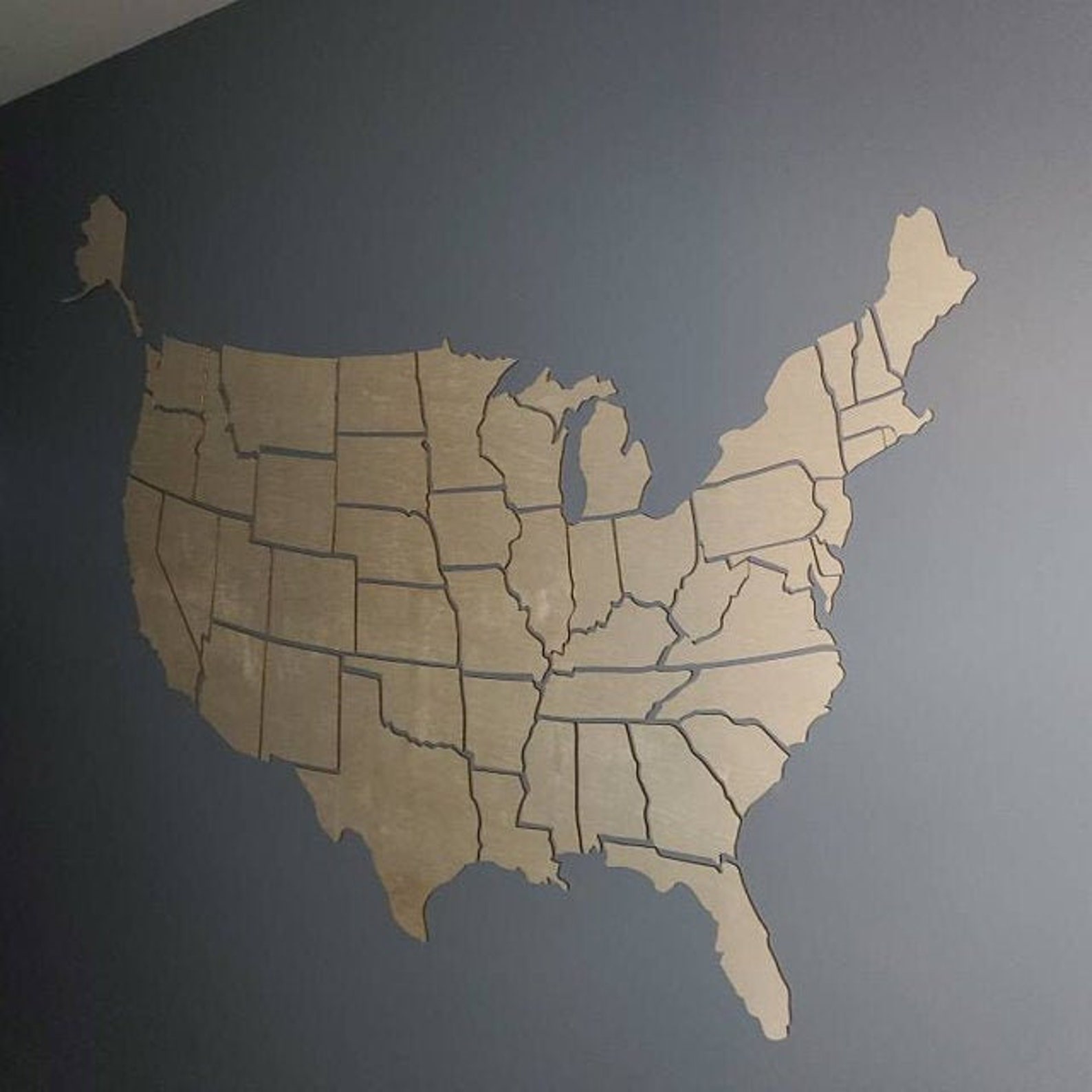 Marking Maps United States USA Wooden Photo Collage, Travel Wall Decor ...