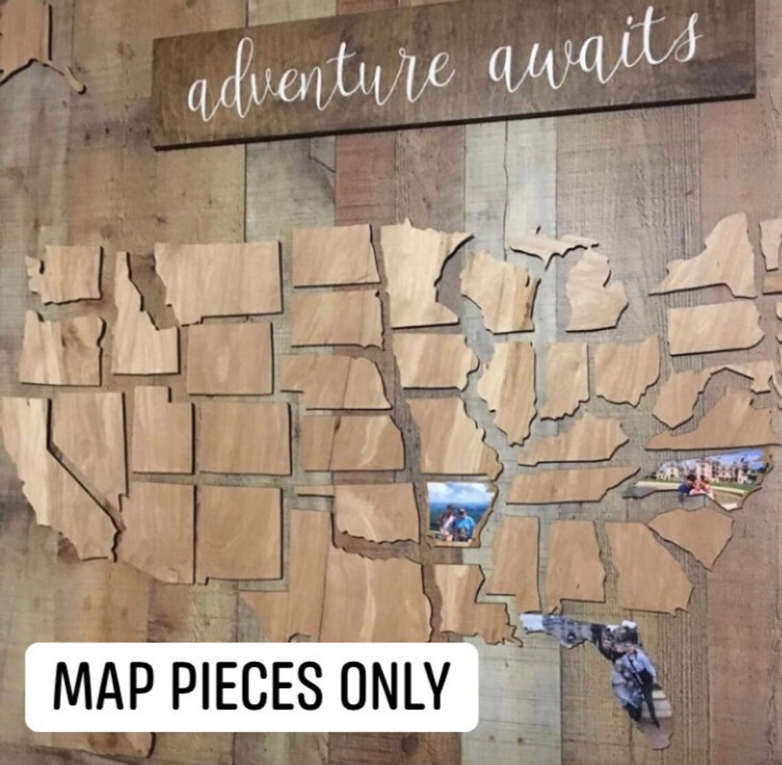 Marking Maps United States USA Wooden Photo Collage Travel - Etsy