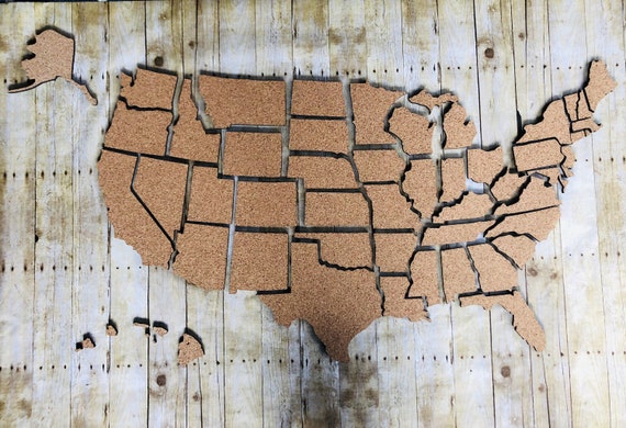 Marking Maps United States Cork Map for Craft Photo Wall - Etsy
