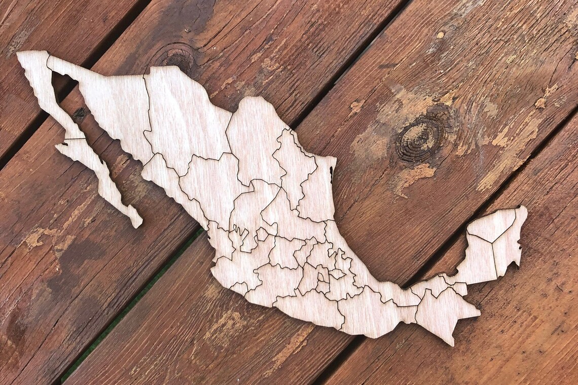 Marking Maps Mexico Map Pieces for Photo Wall Decor. Travel | Etsy