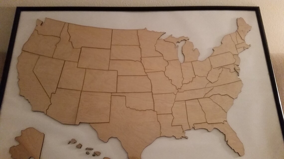 Marking Maps United States USA Wooden Photo Collage Travel - Etsy