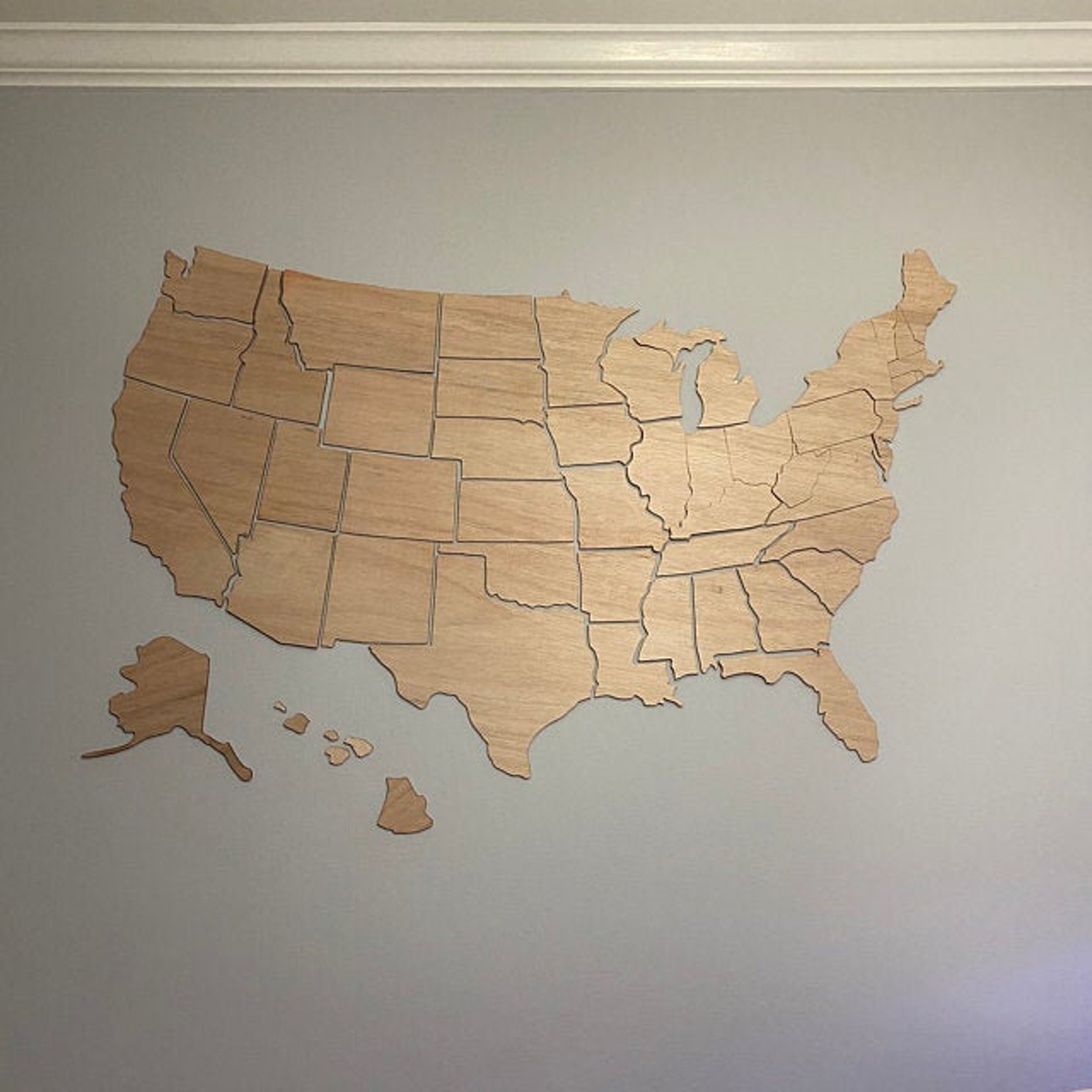 Marking Maps United States USA Wooden Photo Collage, Travel Wall Decor ...