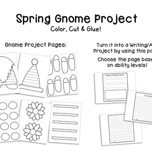 Spring Gnome Art & Writing Project - Spring Project - Kids Printable ...