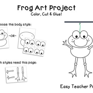 Frog Art Project - Frog Hanging Art - Spring Craft - Pond Art - Cut ...