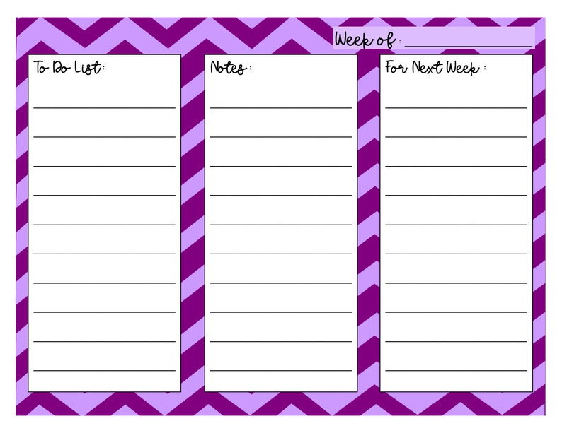 Weekly Schedule Simple Printable Schedule Teacher Planner - Etsy