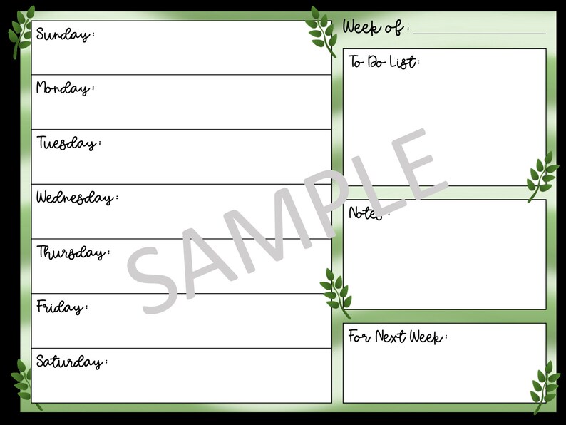 Weekly Schedule Simple Printable Schedule Teacher Planner - Etsy