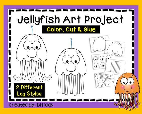 Jellyfish Art Project Ocean Hanging Art Beach Craft | Etsy