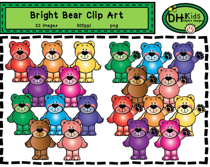 Back to School Bears Clip Art-instant Download-digital Clipart-school ...
