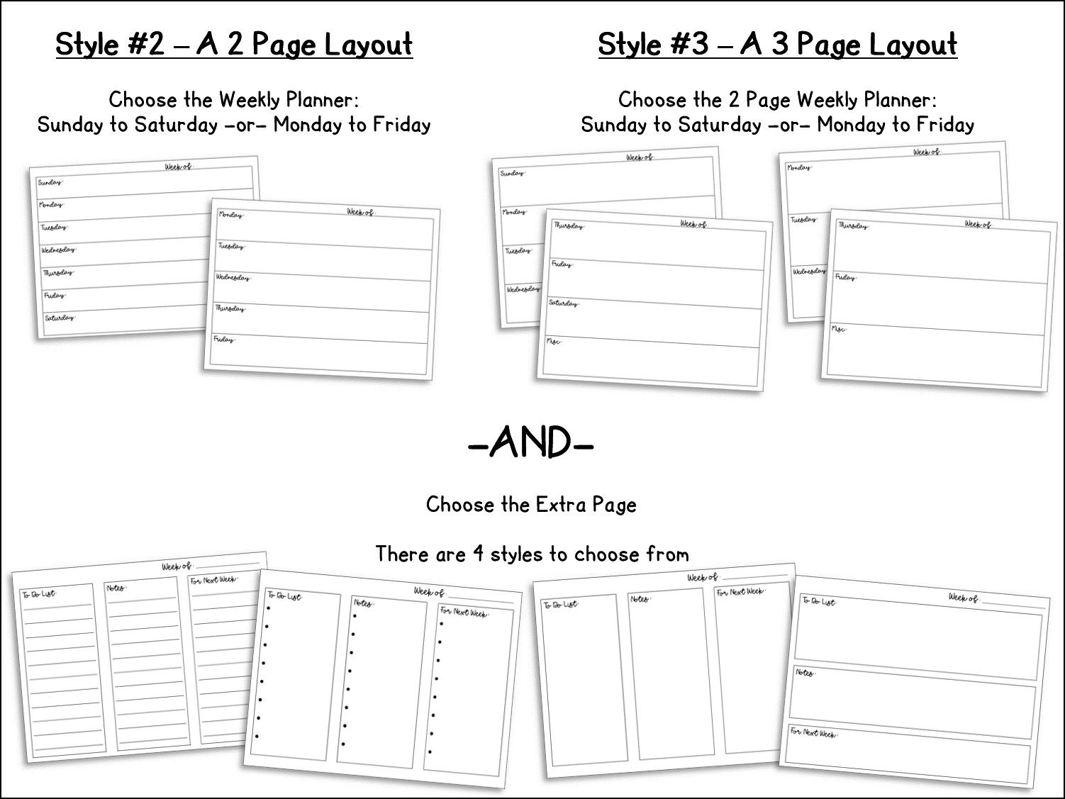 Weekly Schedule - Simple Printable Schedule - Teacher Planner - Plan ...