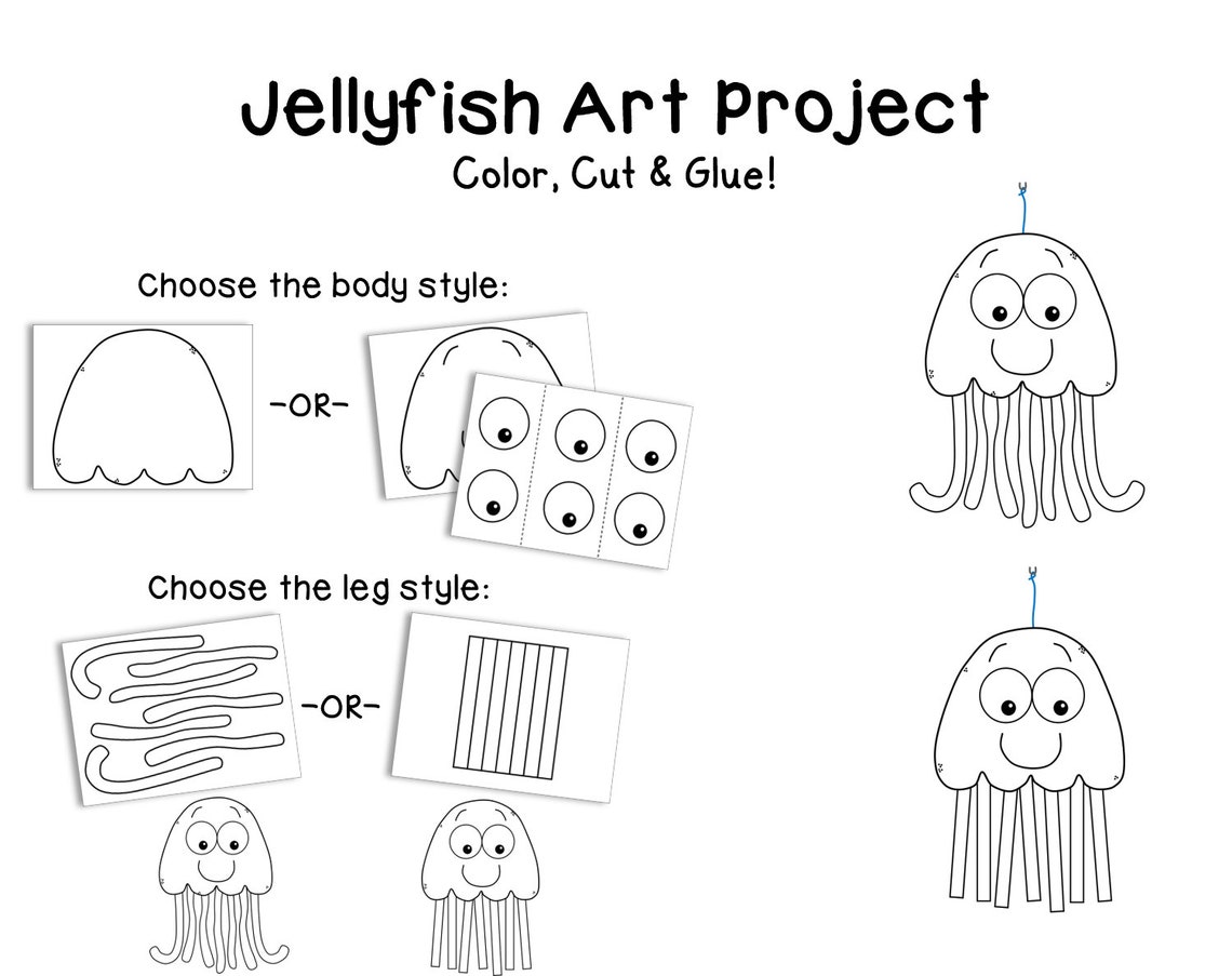 Jellyfish Art Project - Ocean Hanging Art - Beach Craft - Sealife Art ...