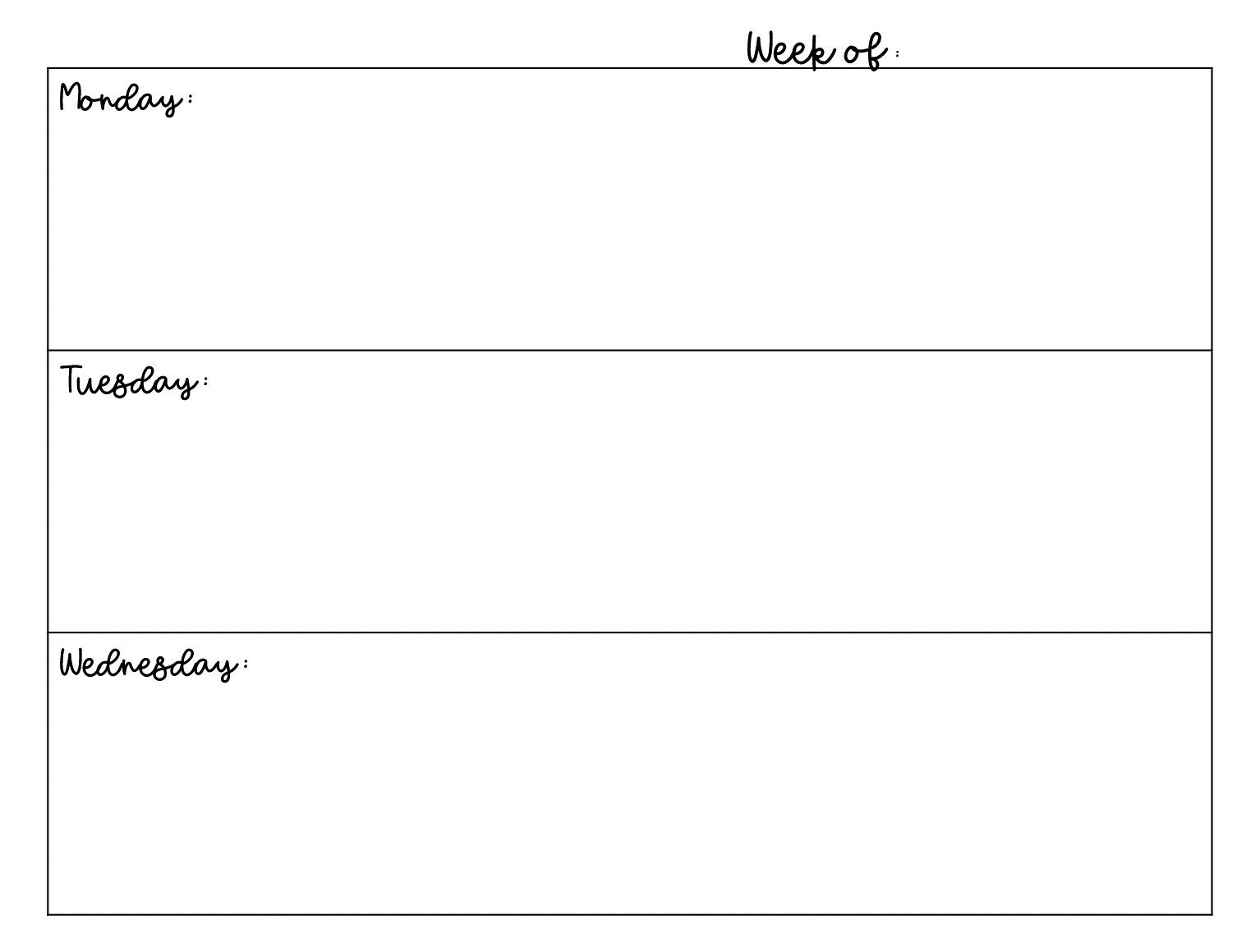 Weekly Schedule Simple Printable Schedule Teacher Planner Plan Book ...